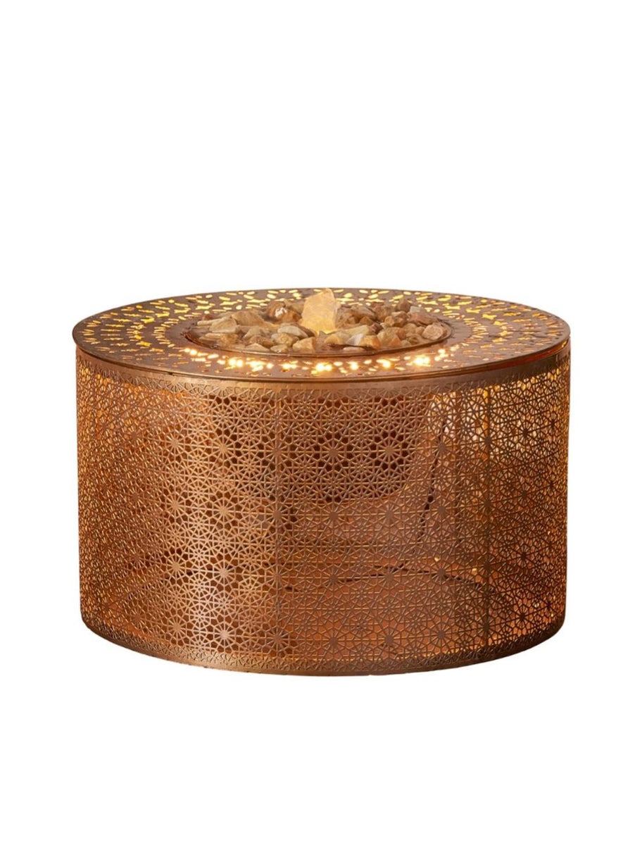 Altico Yara Metal Cylinder Water Feature with LED Lights & Pump ...