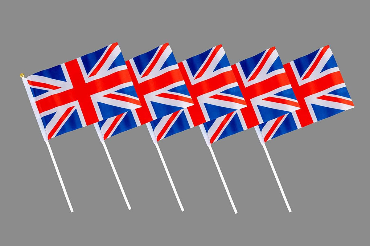 British Union Jack Hand Flags - Pack of 5 – Southwood Garden Centre