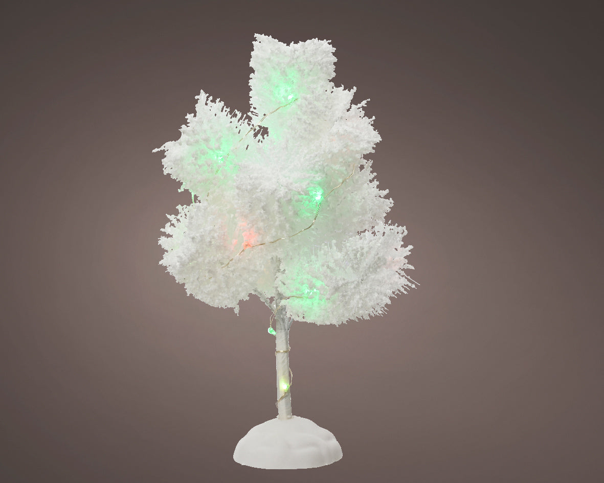 White Cloud Artificial Christmas Tree with Battery Operated Multi-Colo ...