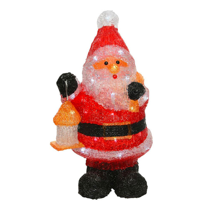 LED Acrylic Santa with Lantern - 46cm – Southwood Garden Centre