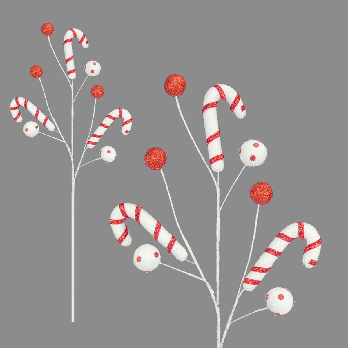 Red & White Candy Cane Ball Pick- 65cm – Southwood Garden Centre