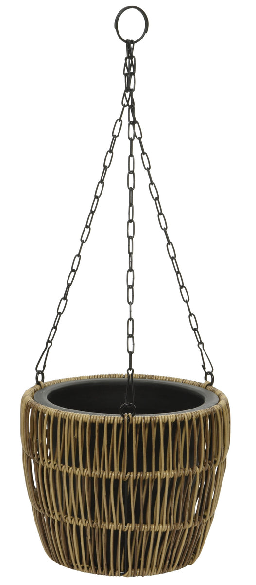 Kate Hanging Polyrattan Round Indoor / Outdoor Planter – Southwood ...