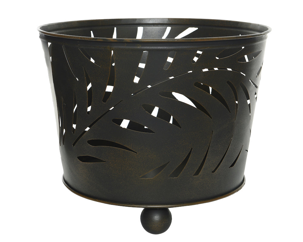 Kaemingk Outdoor Fire Bucket in Iron Rust with Leaf Design – Southwood ...