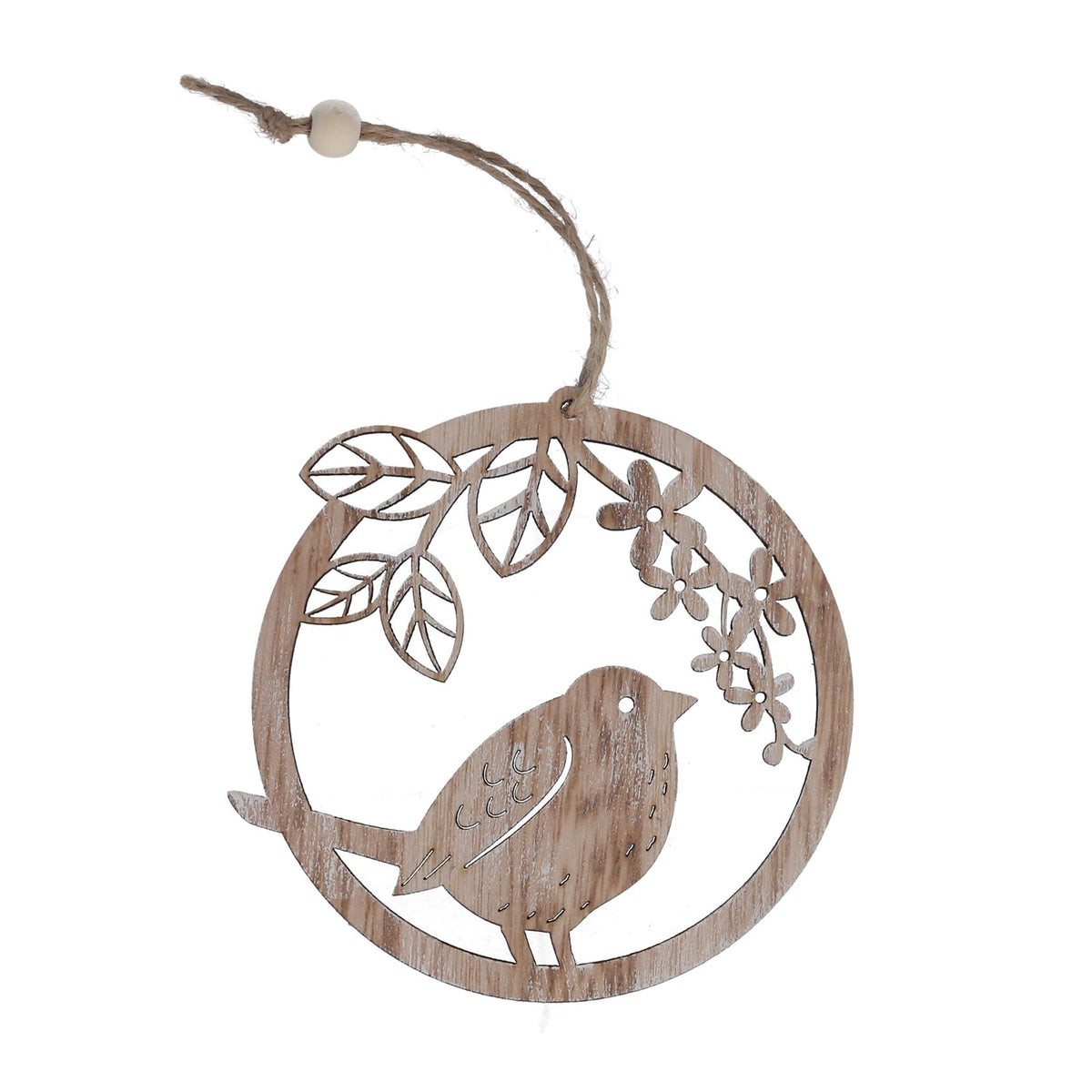 Gisela Graham - Wooden Fretwork Ring with Bird Hanging Decoration - 12 ...