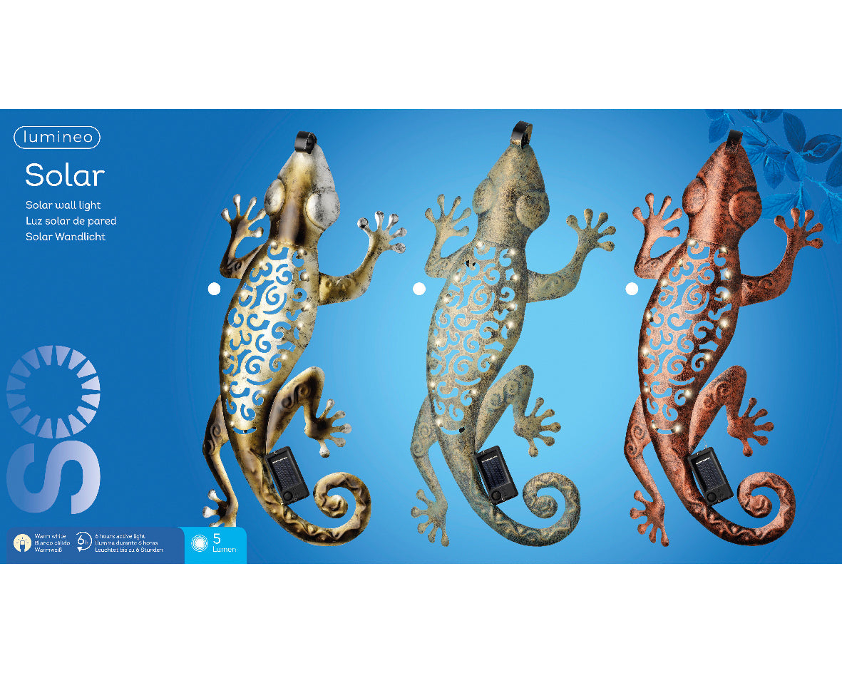 Solar Powered Light Up Lizard Reptile Wall Decoration - 51cm ...