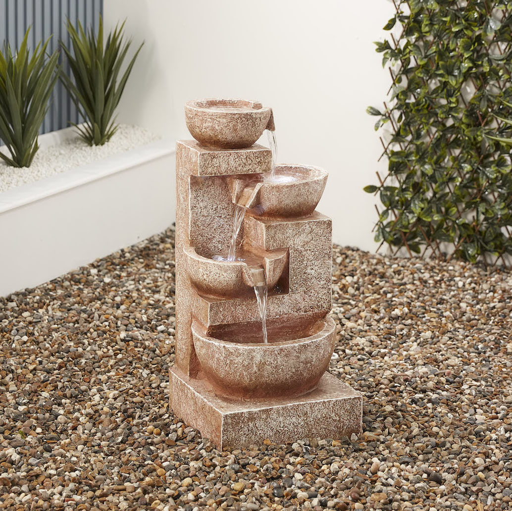 Altico Ravello X-Large Cascading Bowl Water Feature / Fountain with LE – Southwood Garden Centre