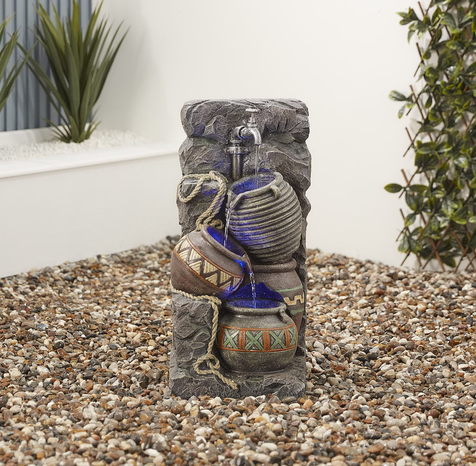 Altico Apollo Traditional Tap Jug Cascading Water Feature with LED Lig ...