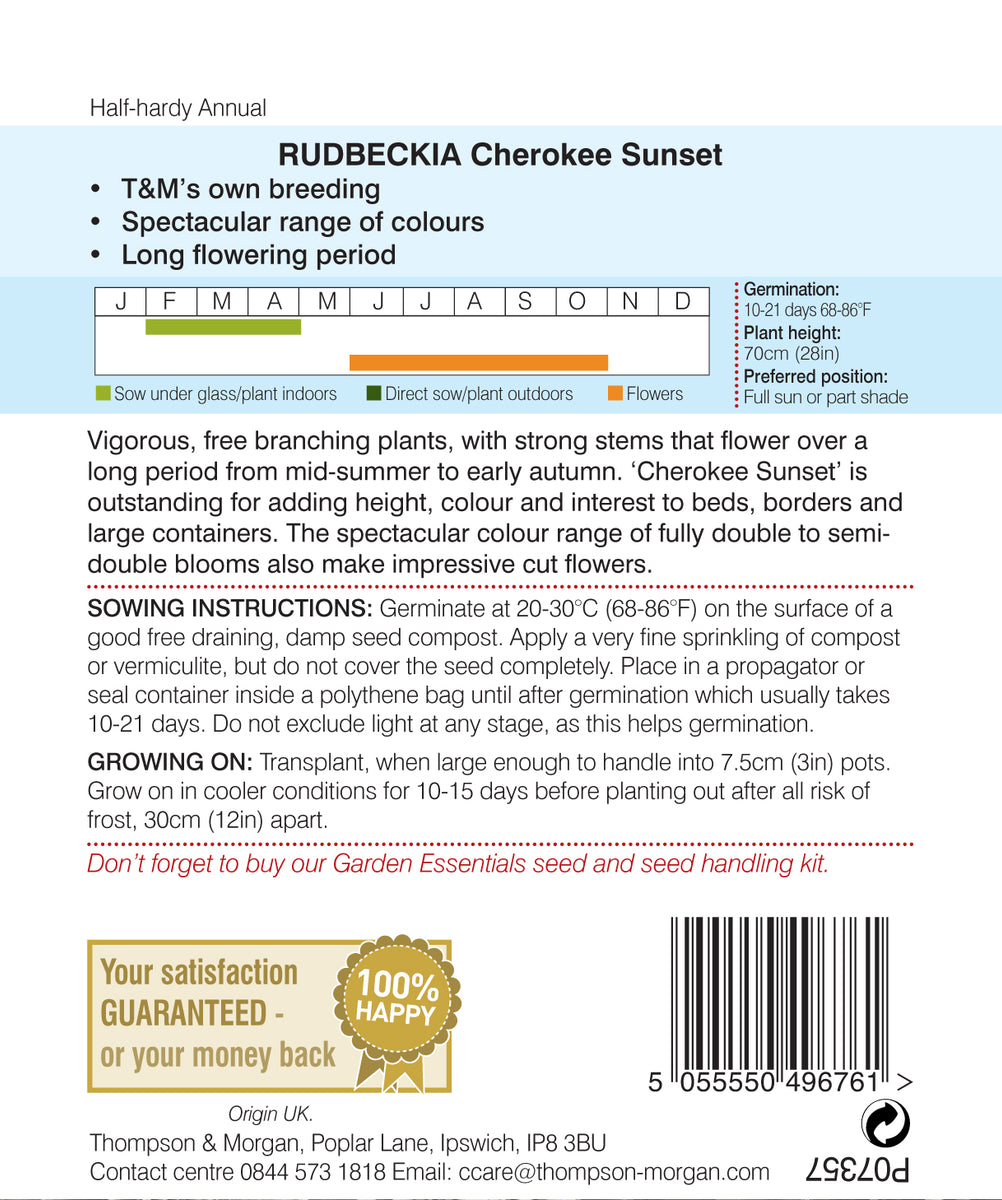 Rudbeckia Cherokee Sunset- Pack of seeds – Southwood Garden Centre
