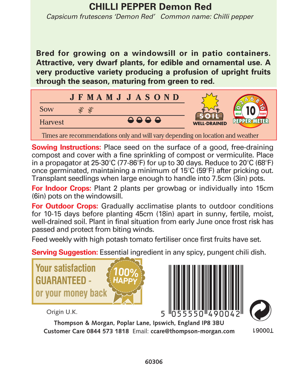 Pepper Chilli Demon Red- Pack of seeds – Southwood Garden Centre