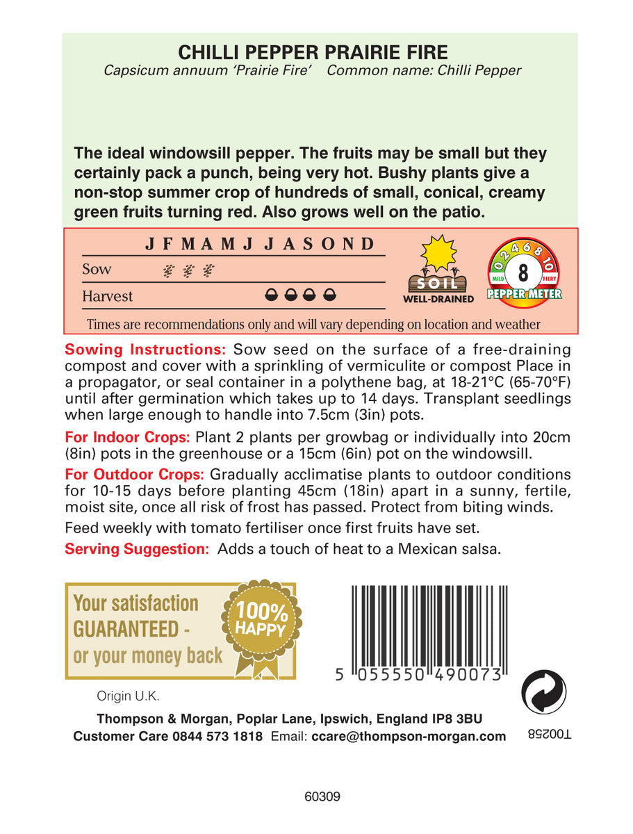 Pepper Chilli Prairie Fire- Pack of seeds – Southwood Garden Centre