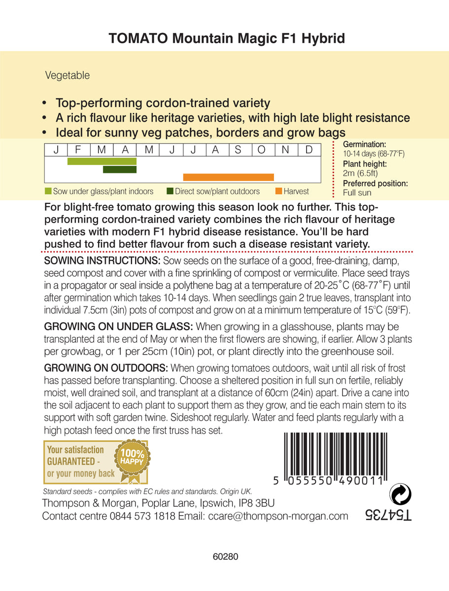 Tomato Mountain Magic F1 Hybrid- Pack of seeds – Southwood Garden Centre