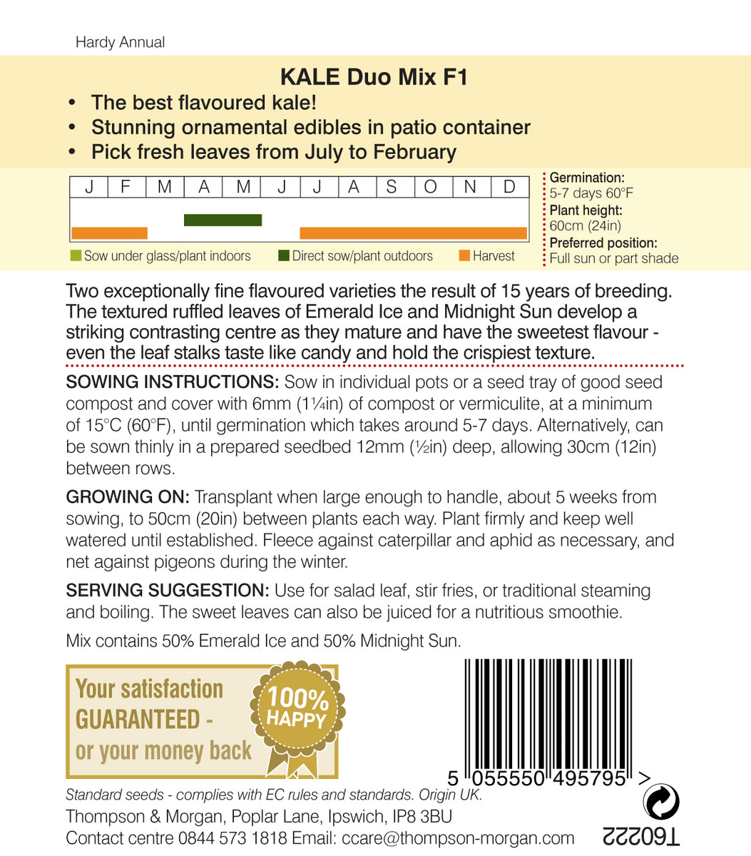 Kale Duo Mix (Emerald Ice & Midnight Sun)- Pack of seeds – Southwood ...