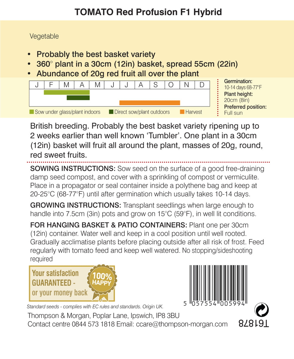 Tomato Red Profusion- Pack of seeds – Southwood Garden Centre