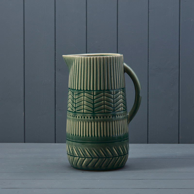 Green Textured Ceramic Jug - 26.5cm – Southwood Garden Centre