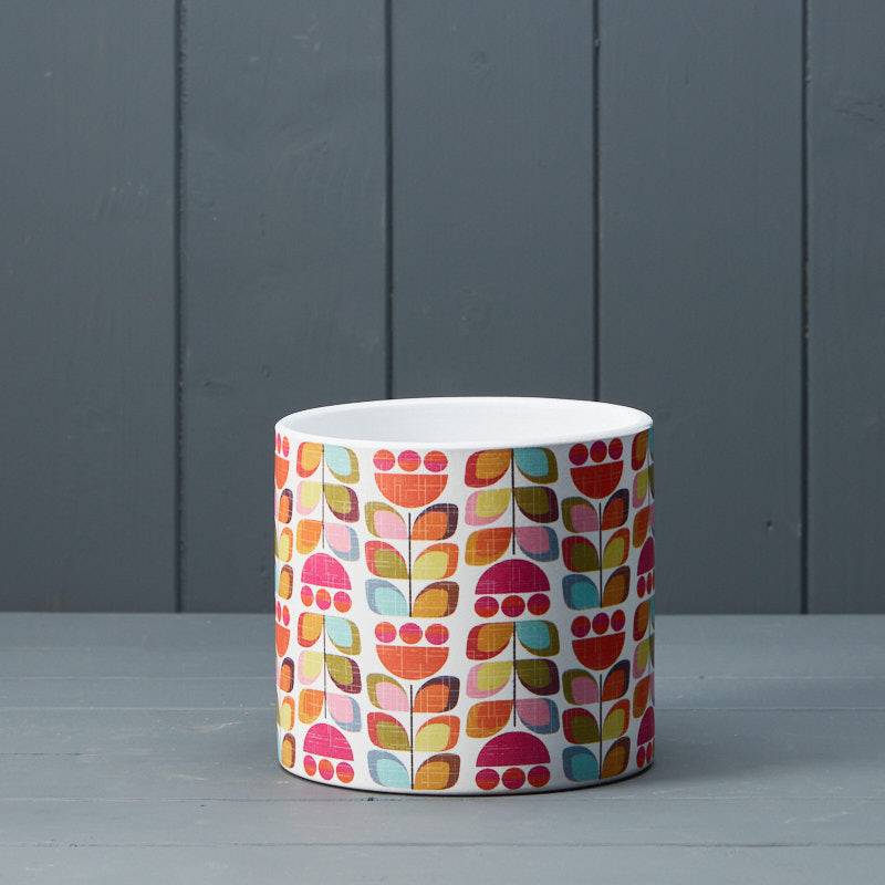 Multi Colour Stem Flower Retro House Plant Pot - 14cm – Southwood ...