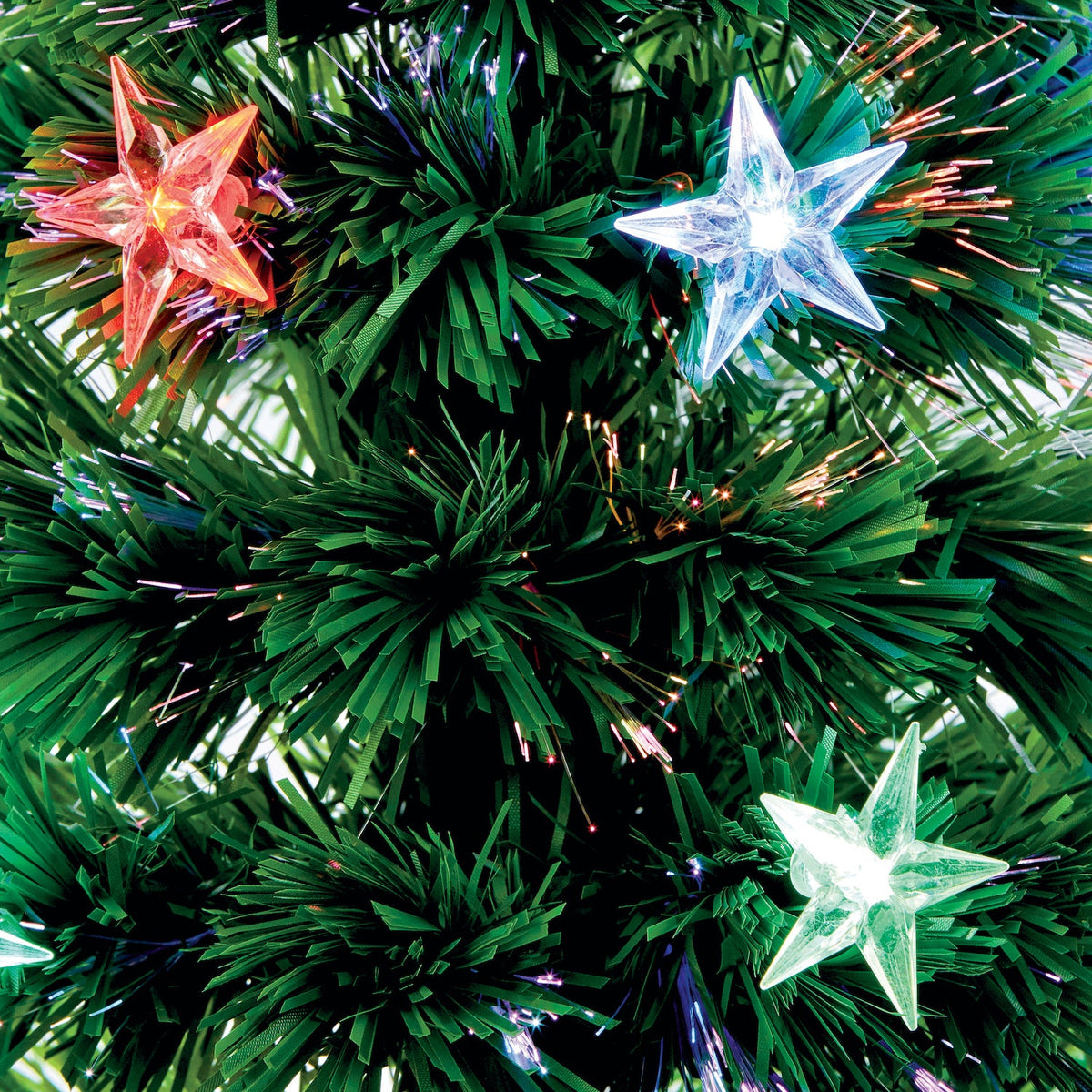Fibre Optic Star Tree with Red, Blue & Green LEDs – Southwood Garden Centre
