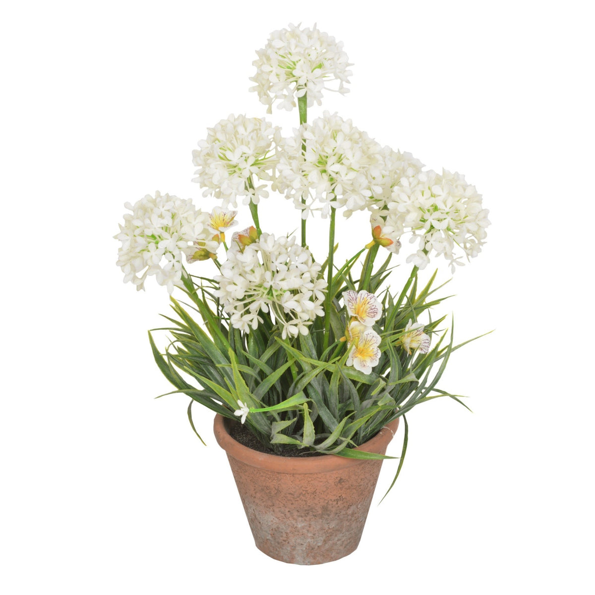Artificial Allium Flower Plant with Foliage in Pot - 42cm – Southwood ...