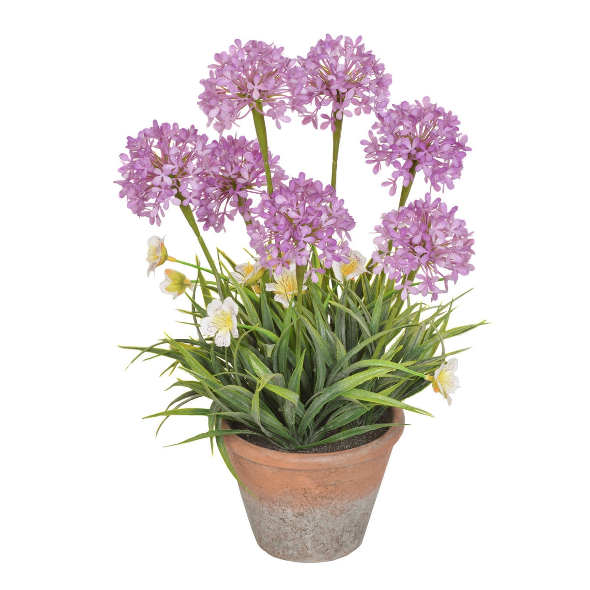 Artificial Allium Flower Plant with Foliage in Pot - 42cm – Southwood ...