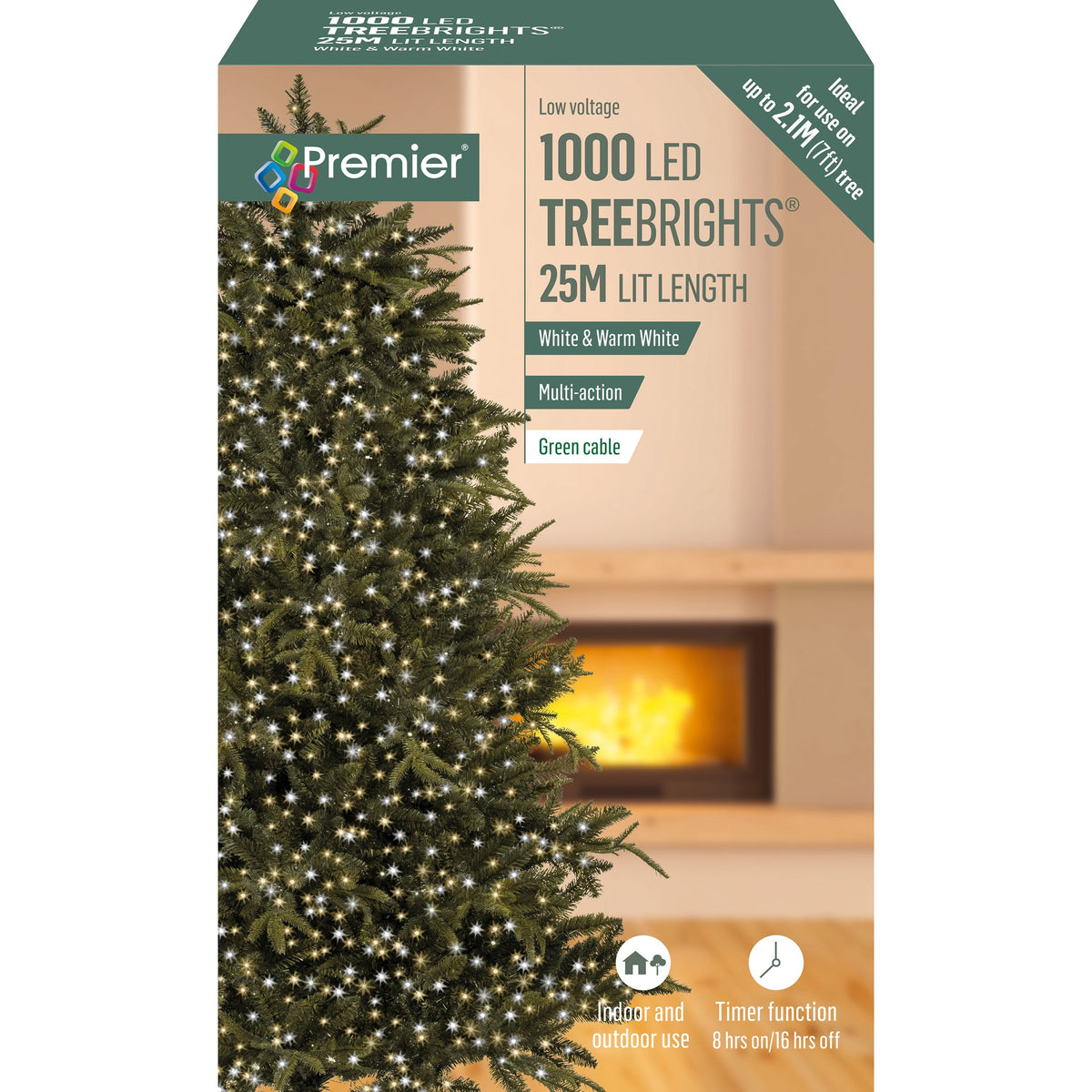 Premier Warm White & Cool White 1000 Multi Action LED Tree Brights Tim ...