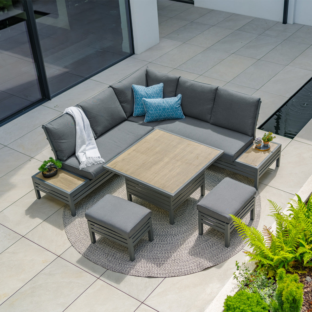 Leisure Grow - Monza Corner Modular Dining Set with Height Adjustable ...