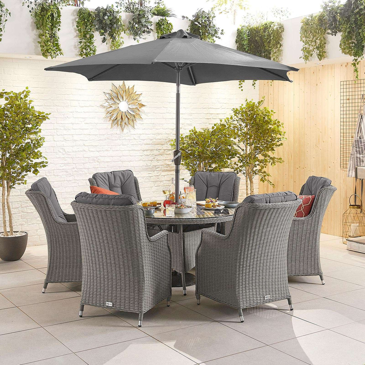 Nova Outdoor Living - Heritage Thalia 6 Seat Dining Set with 1.35m Rou ...
