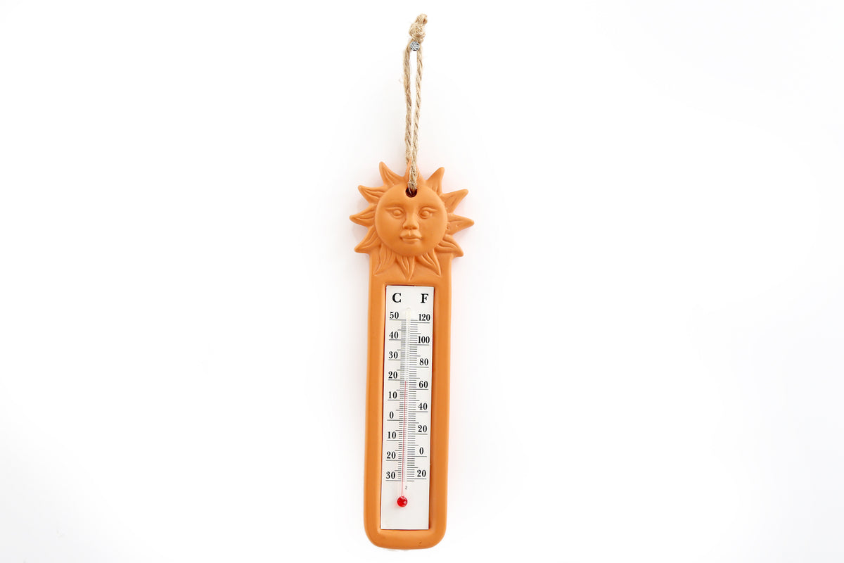 Terracotta Sun Thermometer on Hanger – Southwood Garden Centre