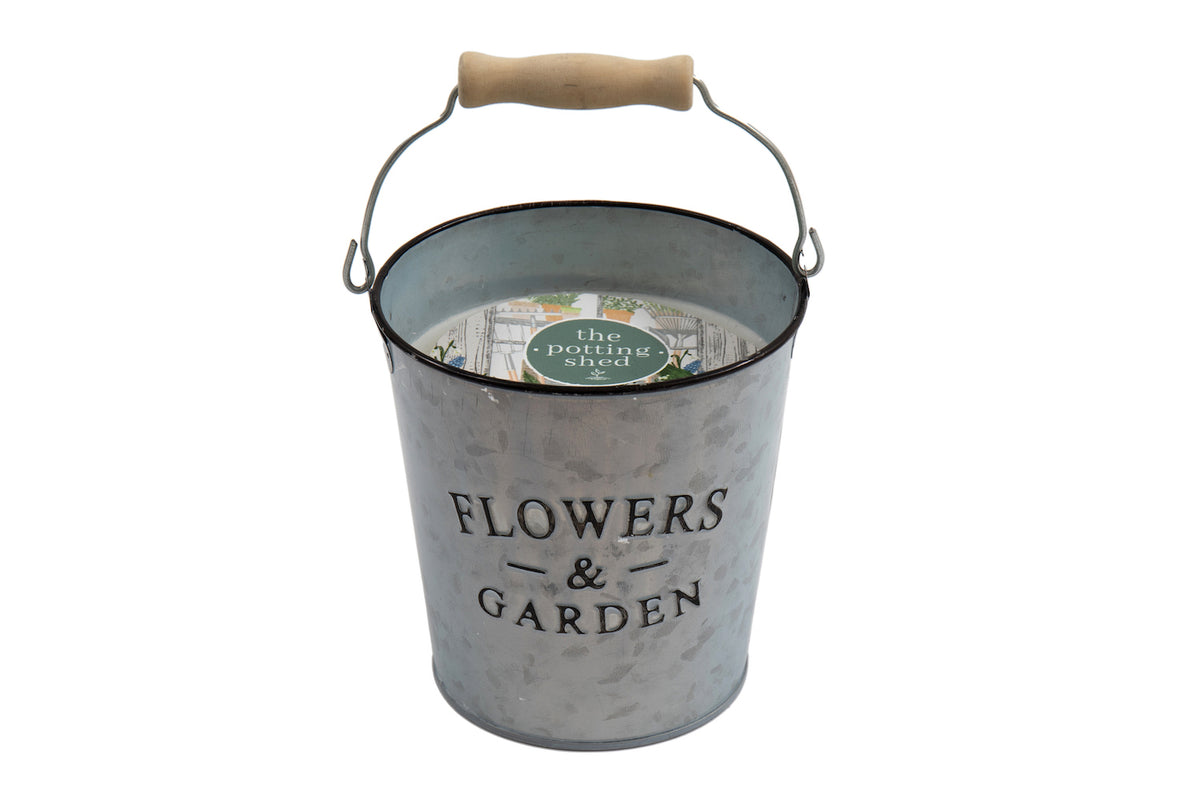 Zinc Flower & Garden Large Bucket Candle - 13cm – Southwood Garden Centre