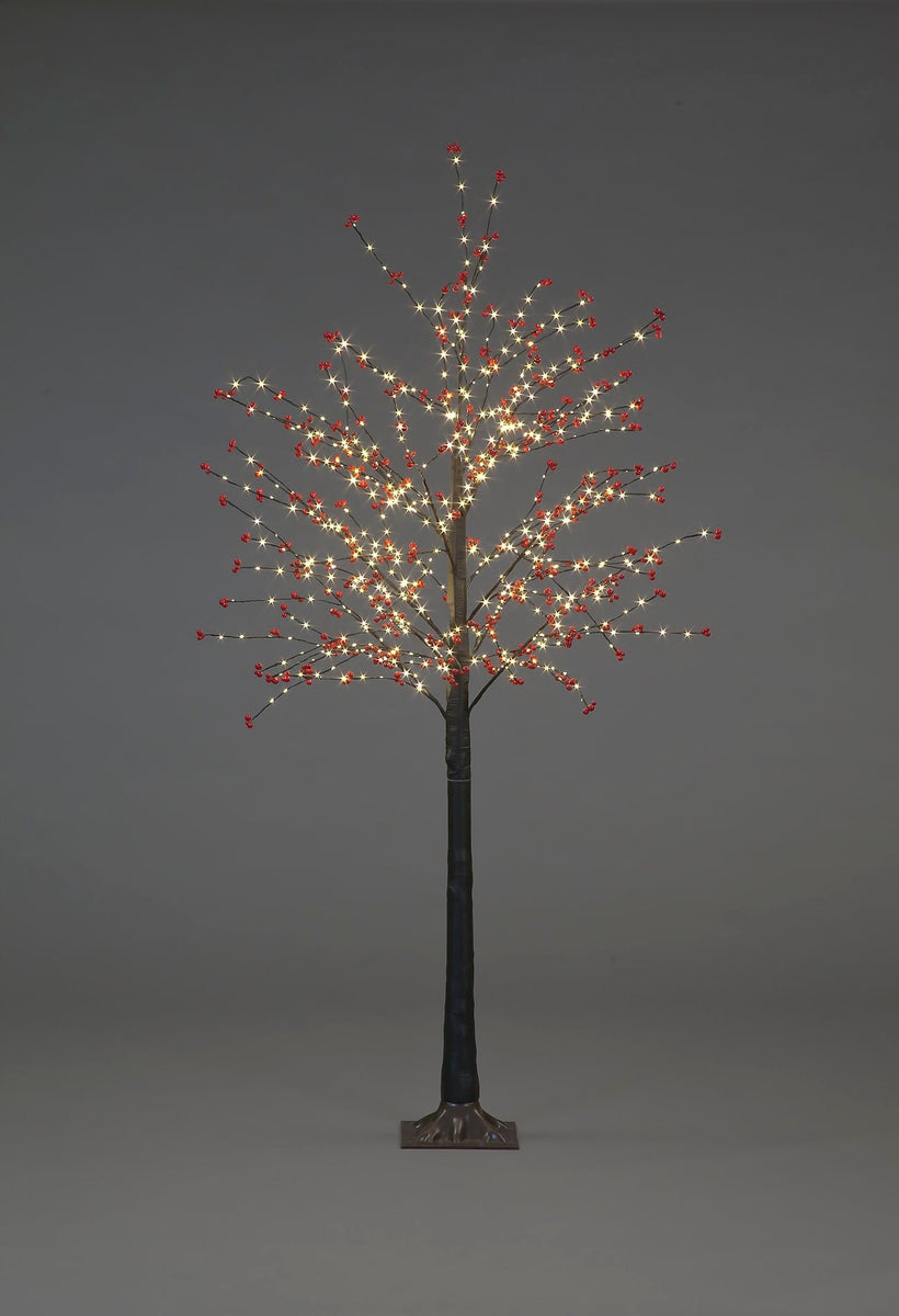 Stunning Red Berry Warm White Light Up Twig Tree – Southwood Garden Centre