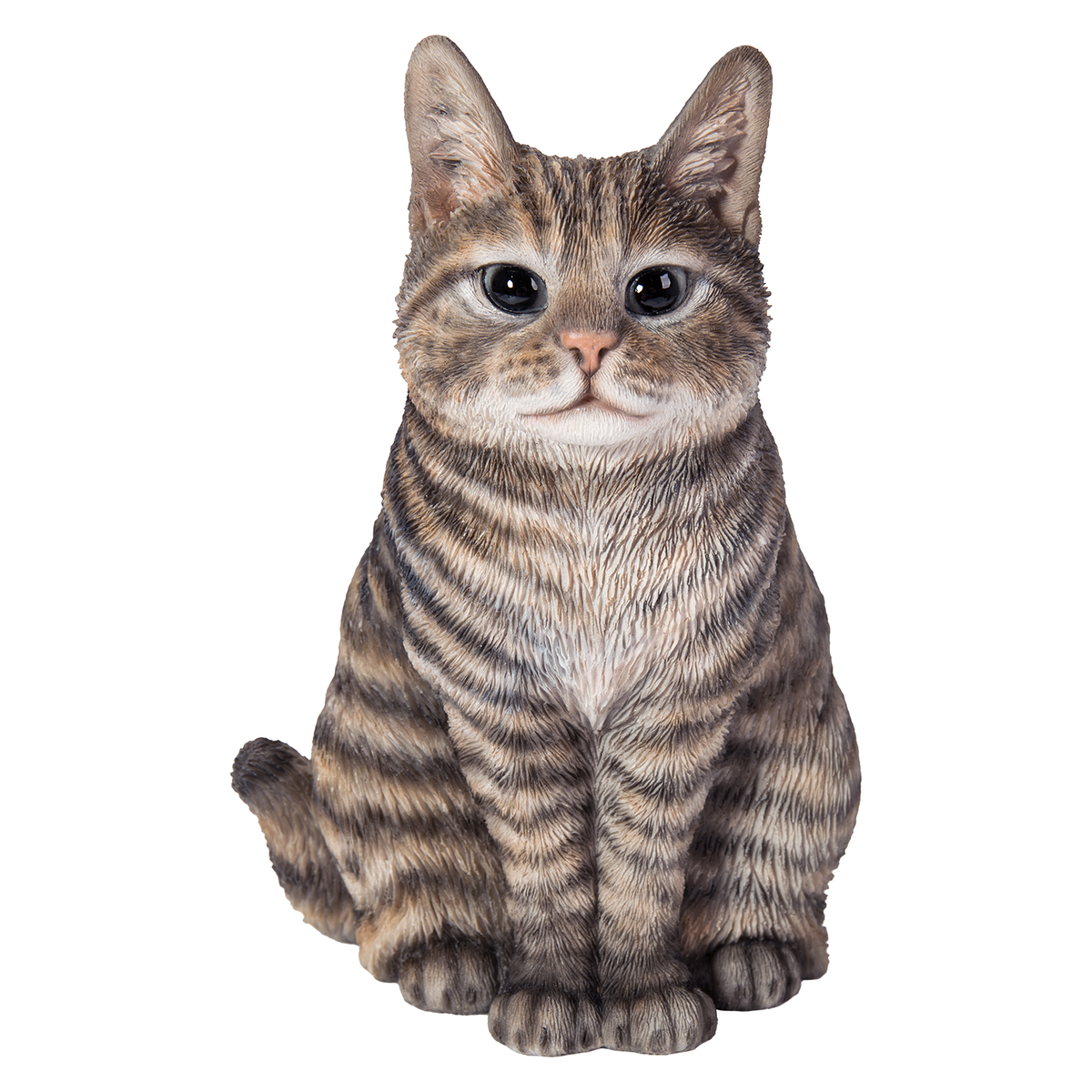 Vivid Arts - Real Life Sitting Tabby Cat Large Garden Ornament ...