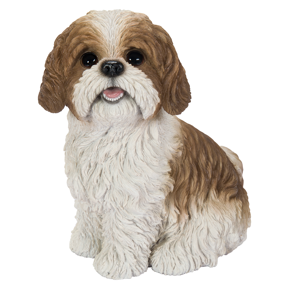 Vivid Arts - Brown & White Shih Tzu Sitting Dog Garden Ornament ...