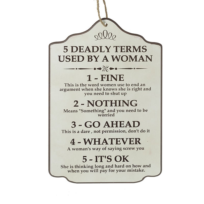 5 Deadly Terms Used by a Women Wall Plaque Sign – Southwood Garden Centre