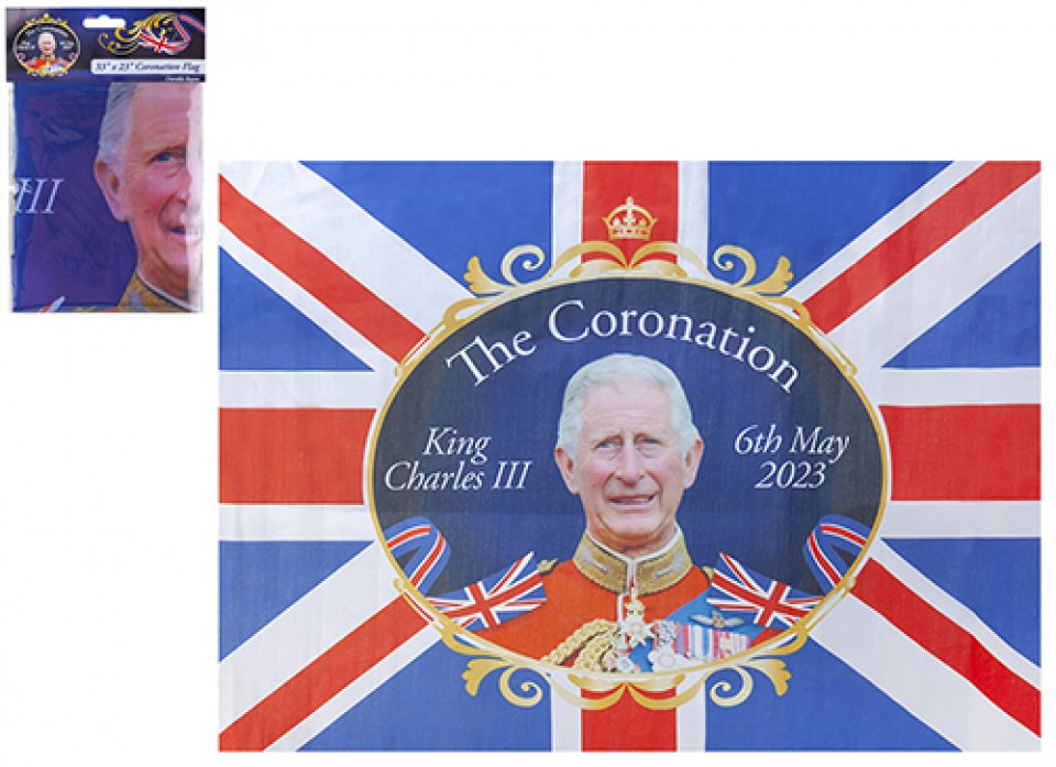 King Charles Coronation X-Large Union Jack Rayon Flag - 85 x 60cm ...