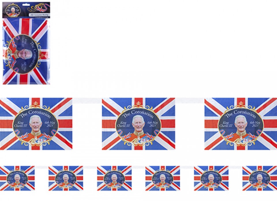 King Charles Coronation Union Jack Rayon Bunting - 6m – Southwood ...