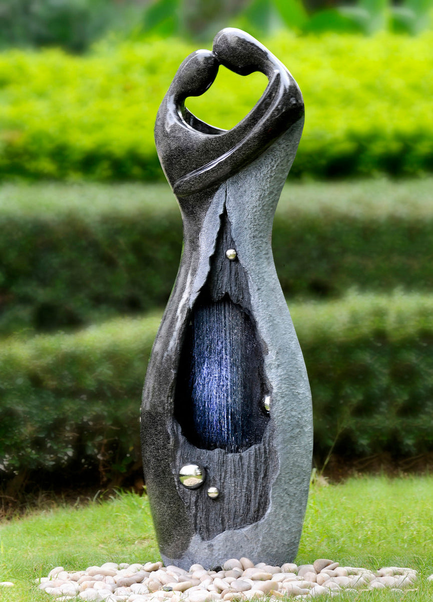 Woodlodge Lovefall Rain Effect Water Feature / Fountain with LED Light ...