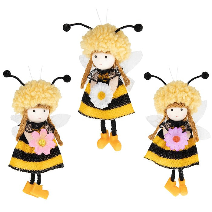 Bumble Bee Spring Hanging Fairy with Flower – Southwood Garden Centre