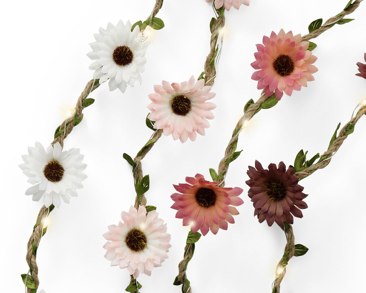 Summer Flower Micro LED Battery Operated String Light Garland ...