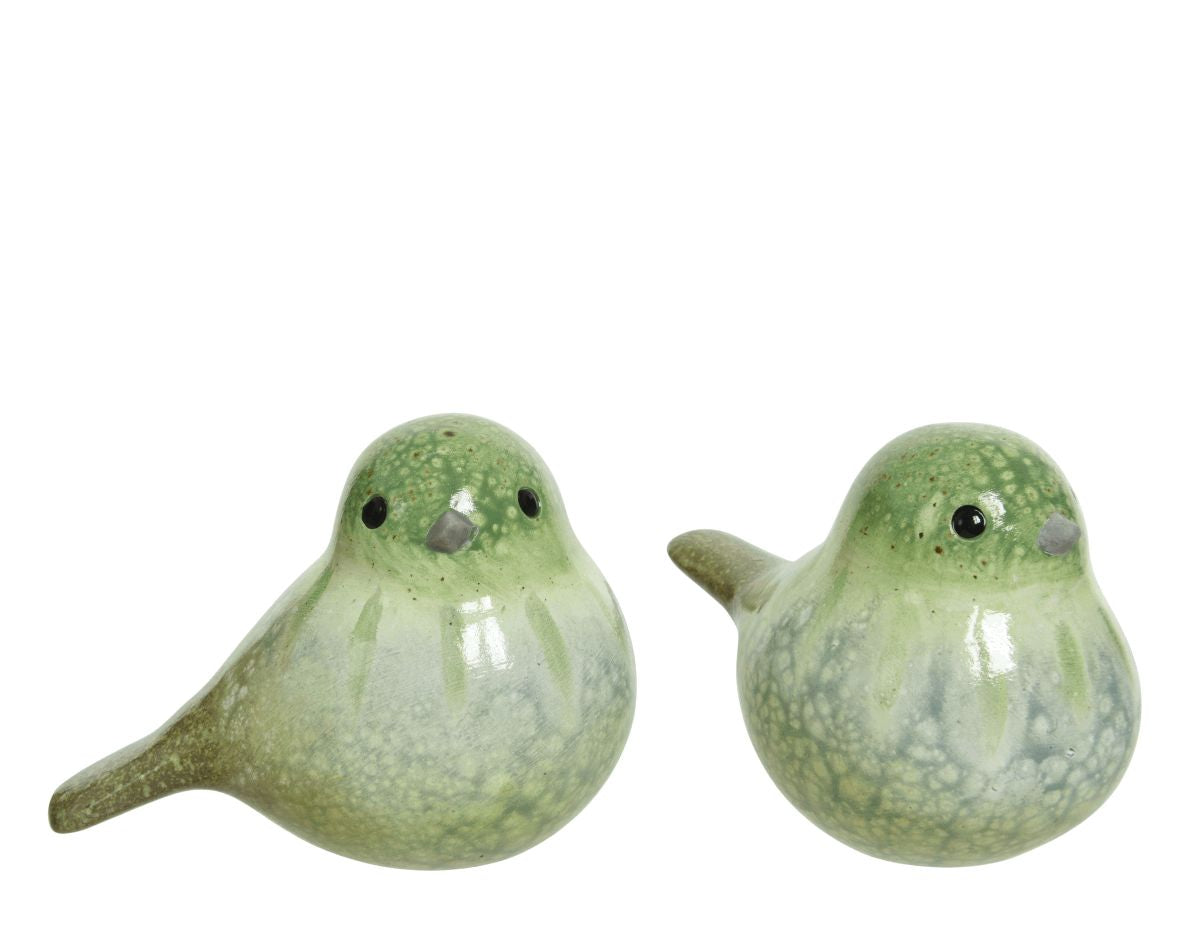 Round Green Glazed Terracotta Bird – Southwood Garden Centre