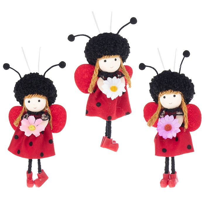 Lady Bird Spring Hanging Fairy with Flower – Southwood Garden Centre