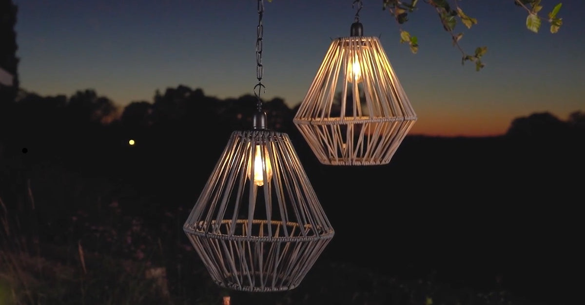 Solar Outdoor Hanging LED Pendant Light Grey – Southwood Garden Centre