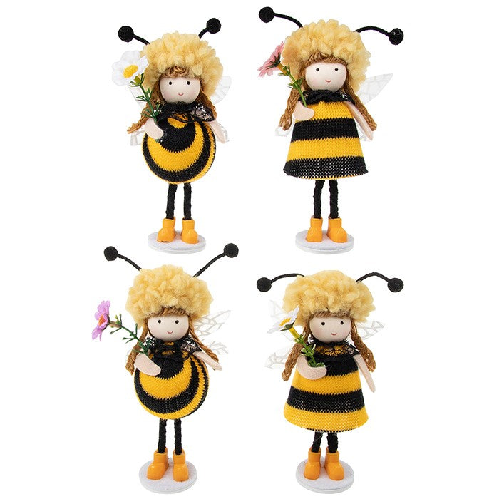 Standing Bumble Bee Spring Fairy with Flower – Southwood Garden Centre