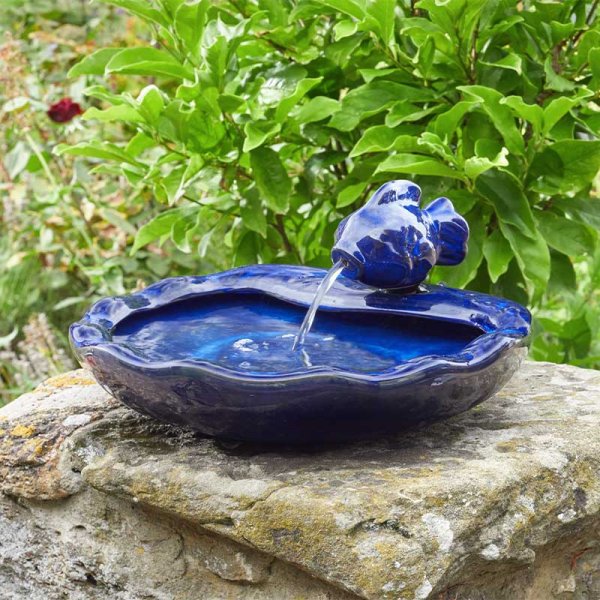Smart Garden Ceramic Fish Solar Powered Water Fountain / Feature ...