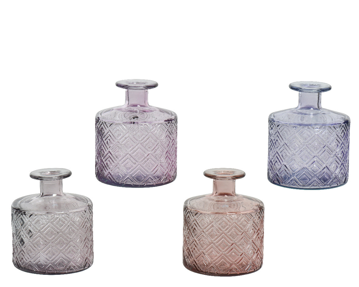 Textured Criss Cross Recycled Glass Vase - 12cm – Southwood Garden Centre