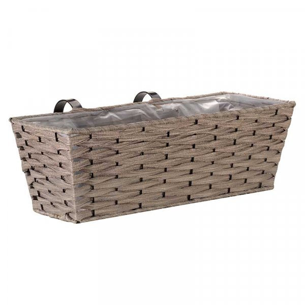 Bari Faux Rattan Planter Ideal to hook on a Fence – Southwood Garden Centre