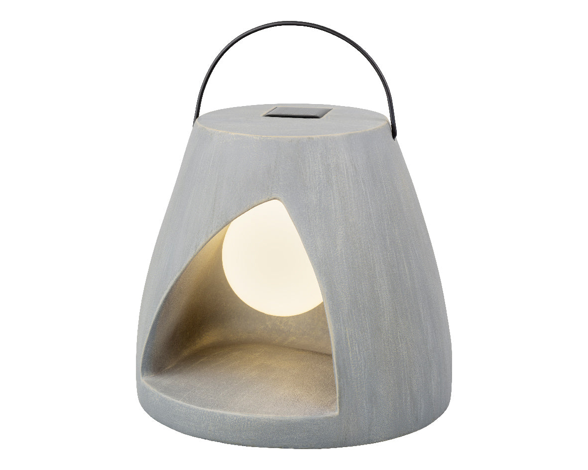 Modern Solar Powered Orb LED Grey Concrete Effect Lantern – Southwood ...