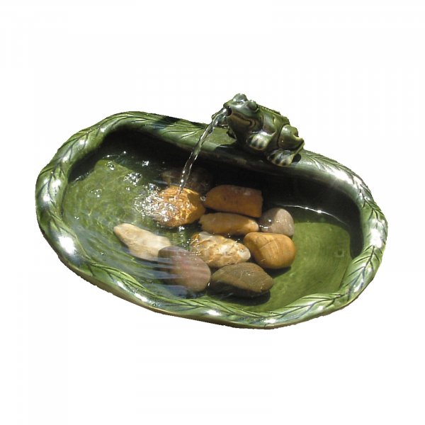 Smart Garden Ceramic Frog Solar Powered Water Fountain / Feature ...